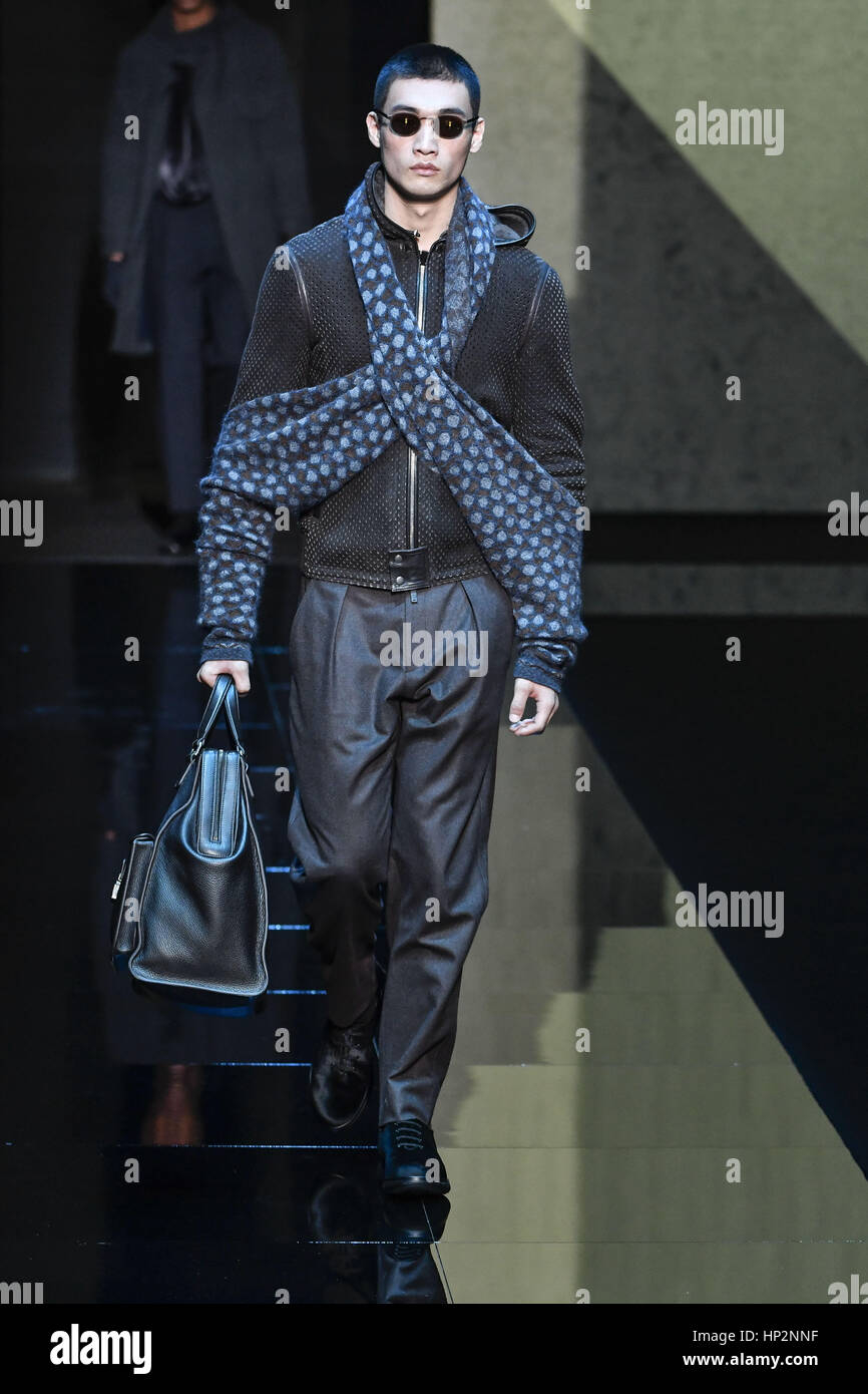 Milan Fashion Week Men's - Giorgio Armani - Catwalk Featuring: Model ...