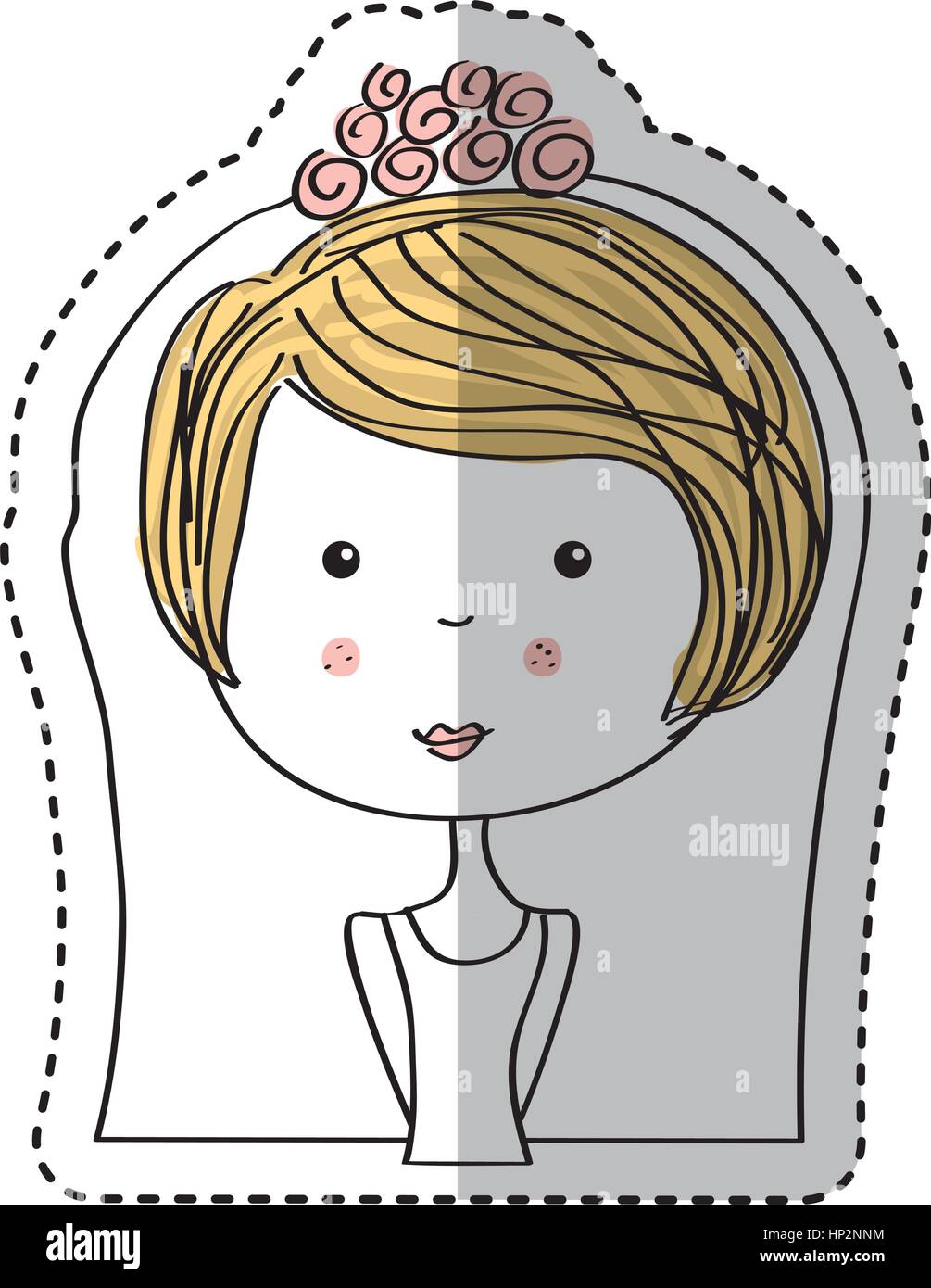 just married woman drawing vector illustration design Stock Vector ...
