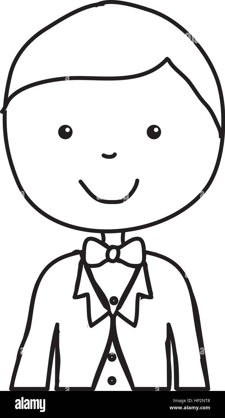 just married man drawing vector illustration design Stock Vector Image ...