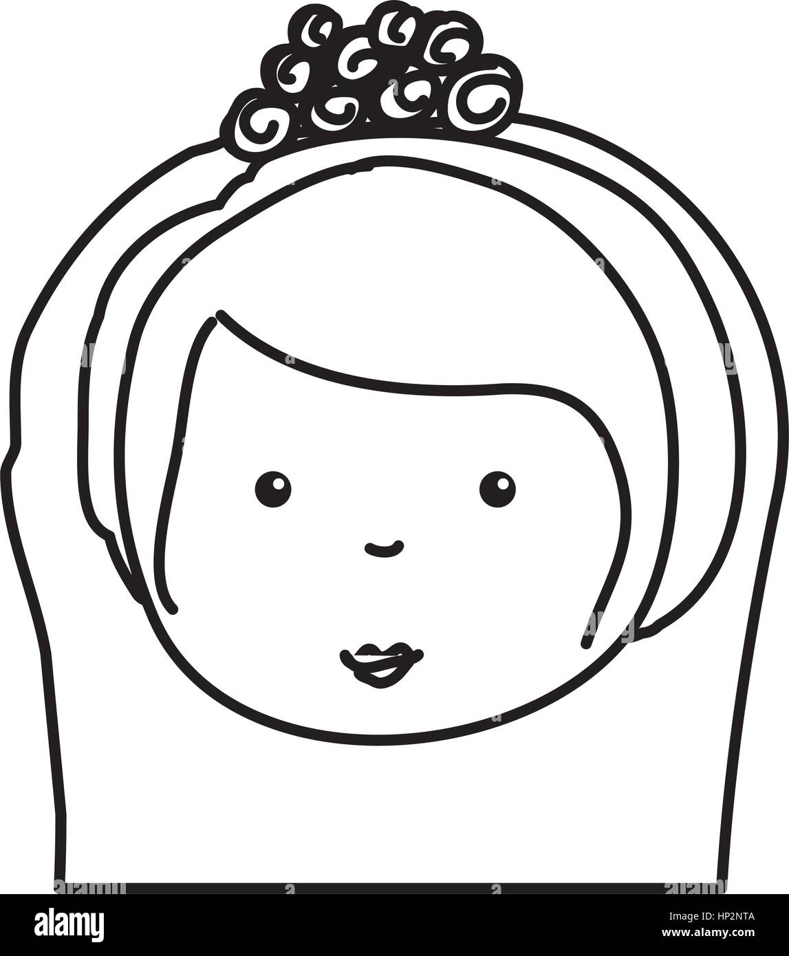 just married woman drawing vector illustration design Stock Vector ...