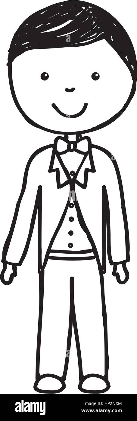 just married man drawing vector illustration design Stock Vector Image ...