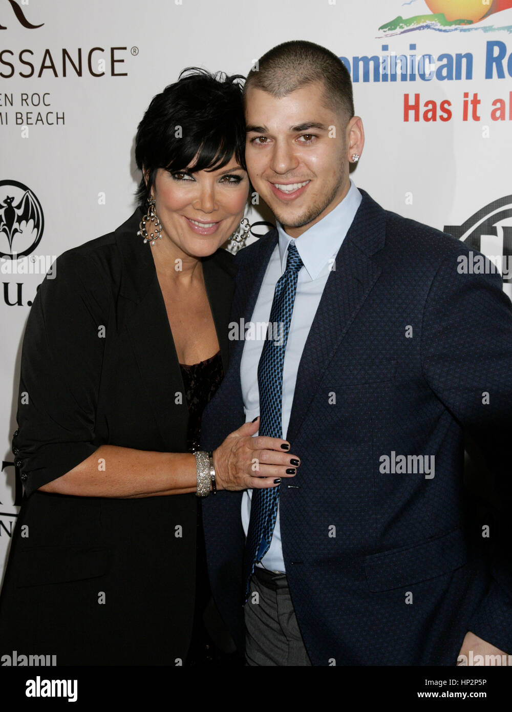 Rob Kardashian, and his mother, Kris Jenner arrives at the Leather and ...