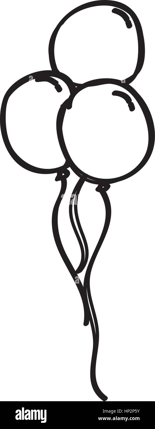 balloons air party drawing vector illustration design Stock Vector ...