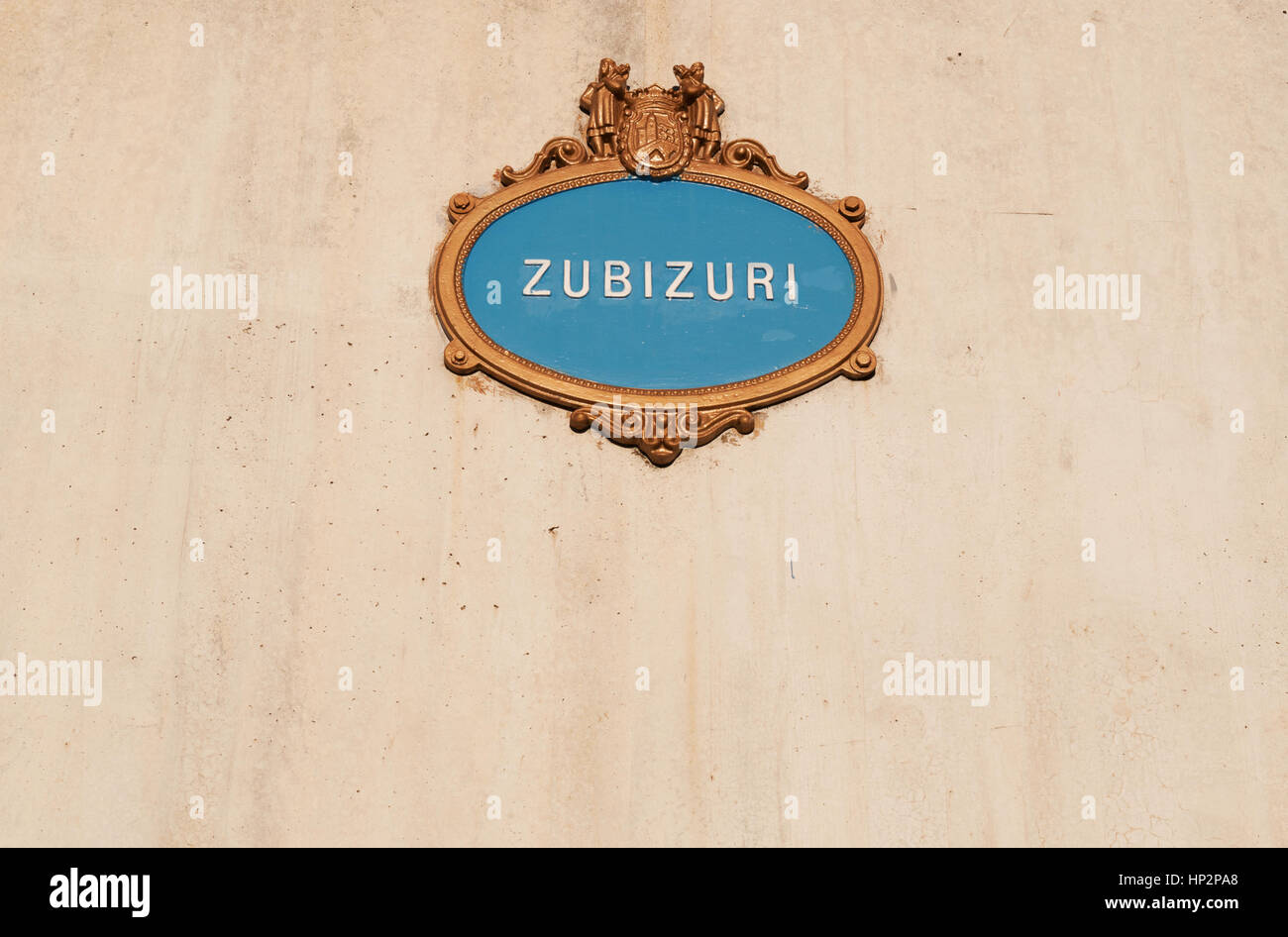 Bilbao, Basque Country, Spain: the sign of the Zubizuri, the white ...
