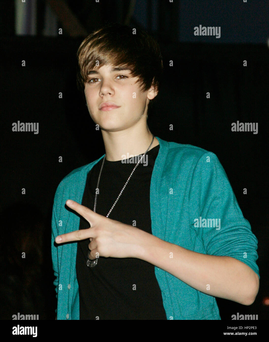 Justin Bieber at the Pepsi Super Bowl Fan Jam on February 4, 2010 in ...