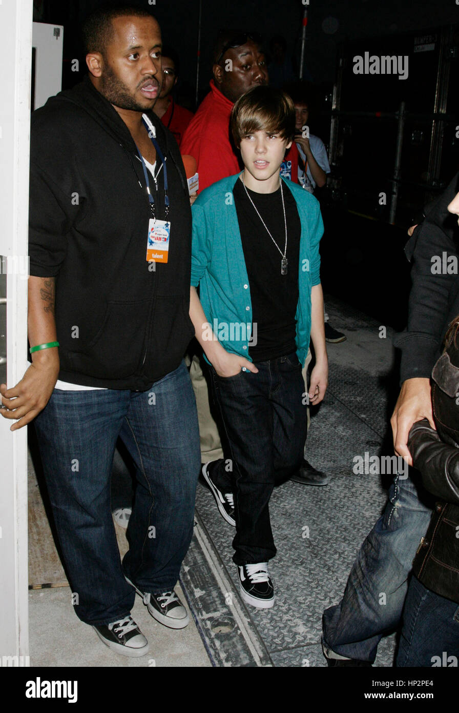 Justin Bieber at the Pepsi Super Bowl Fan Jam on February 4, 2010 in ...