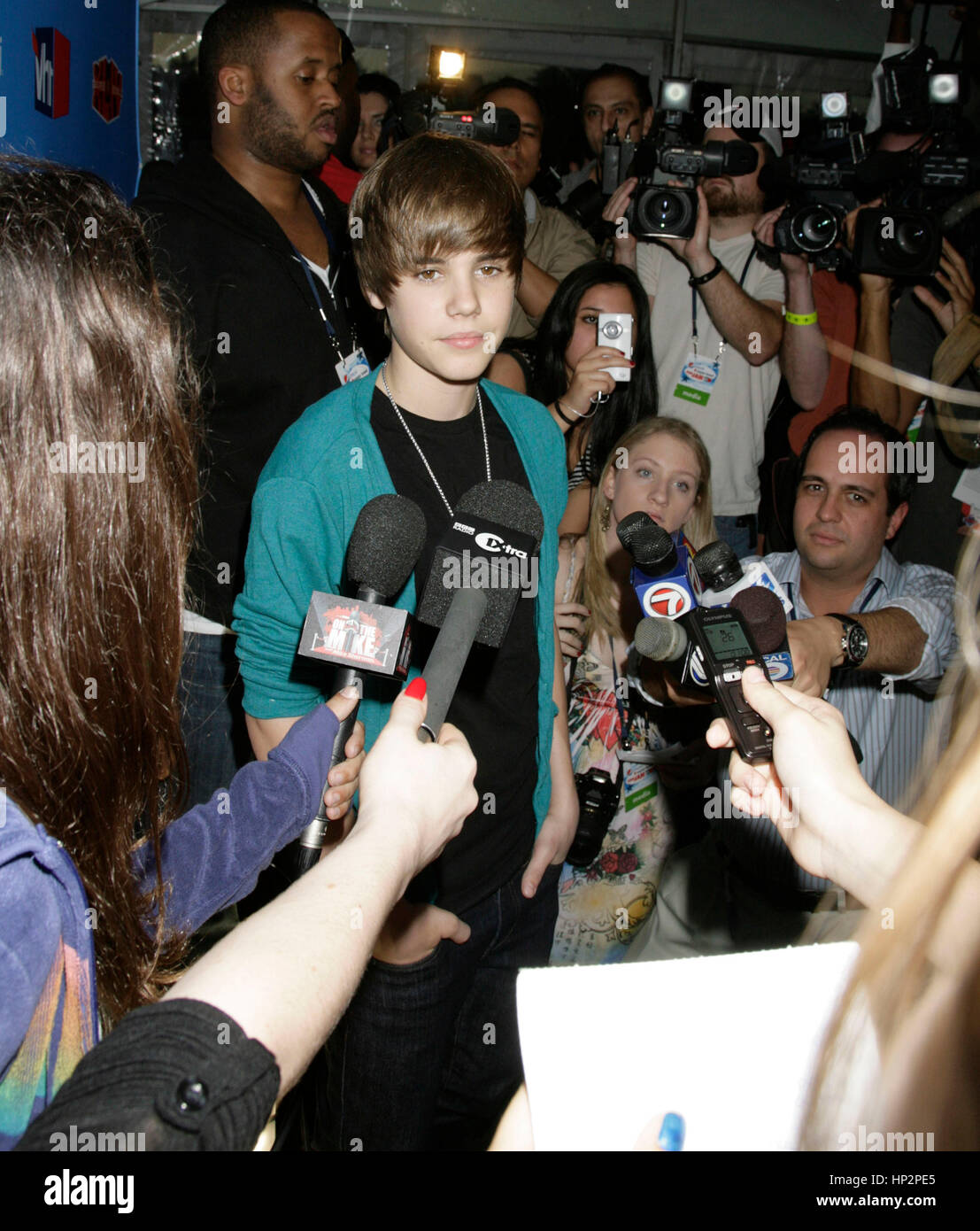 Justin Bieber at the Pepsi Super Bowl Fan Jam on February 4, 2010 in ...