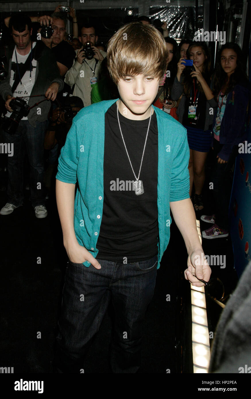Justin Bieber at the Pepsi Super Bowl Fan Jam on February 4, 2010 in ...