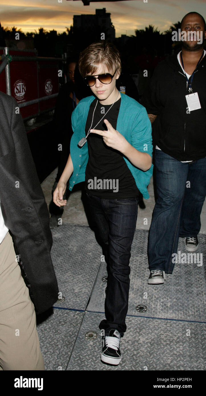 Justin Bieber at the Pepsi Super Bowl Fan Jam on February 4, 2010 in ...