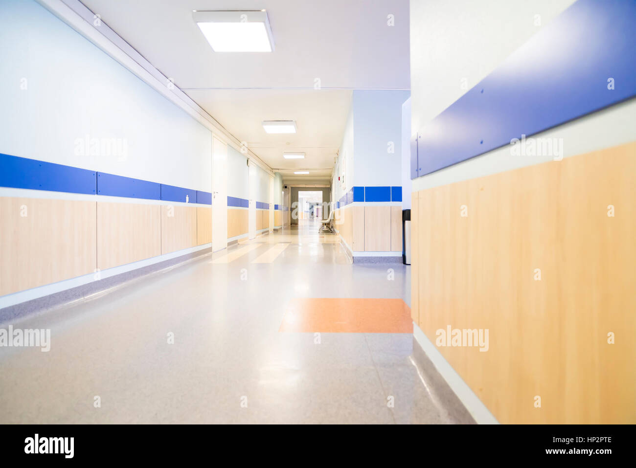 long corridor in hospital with chairs Stock Photo - Alamy