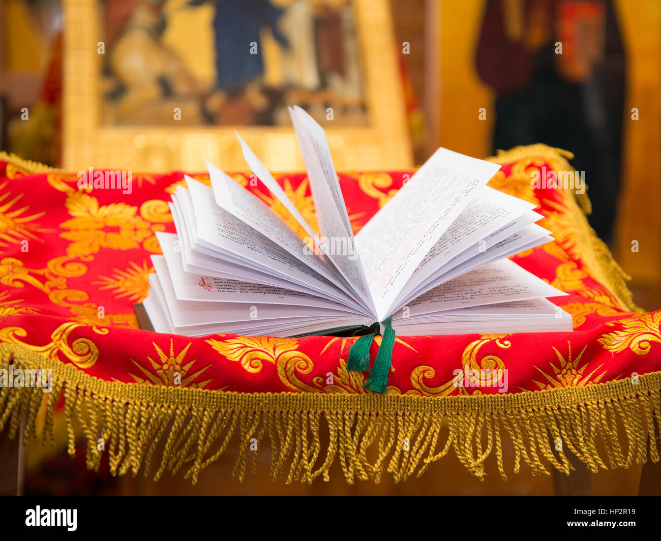 Bible in the Christian Church open Stock Photo - Alamy