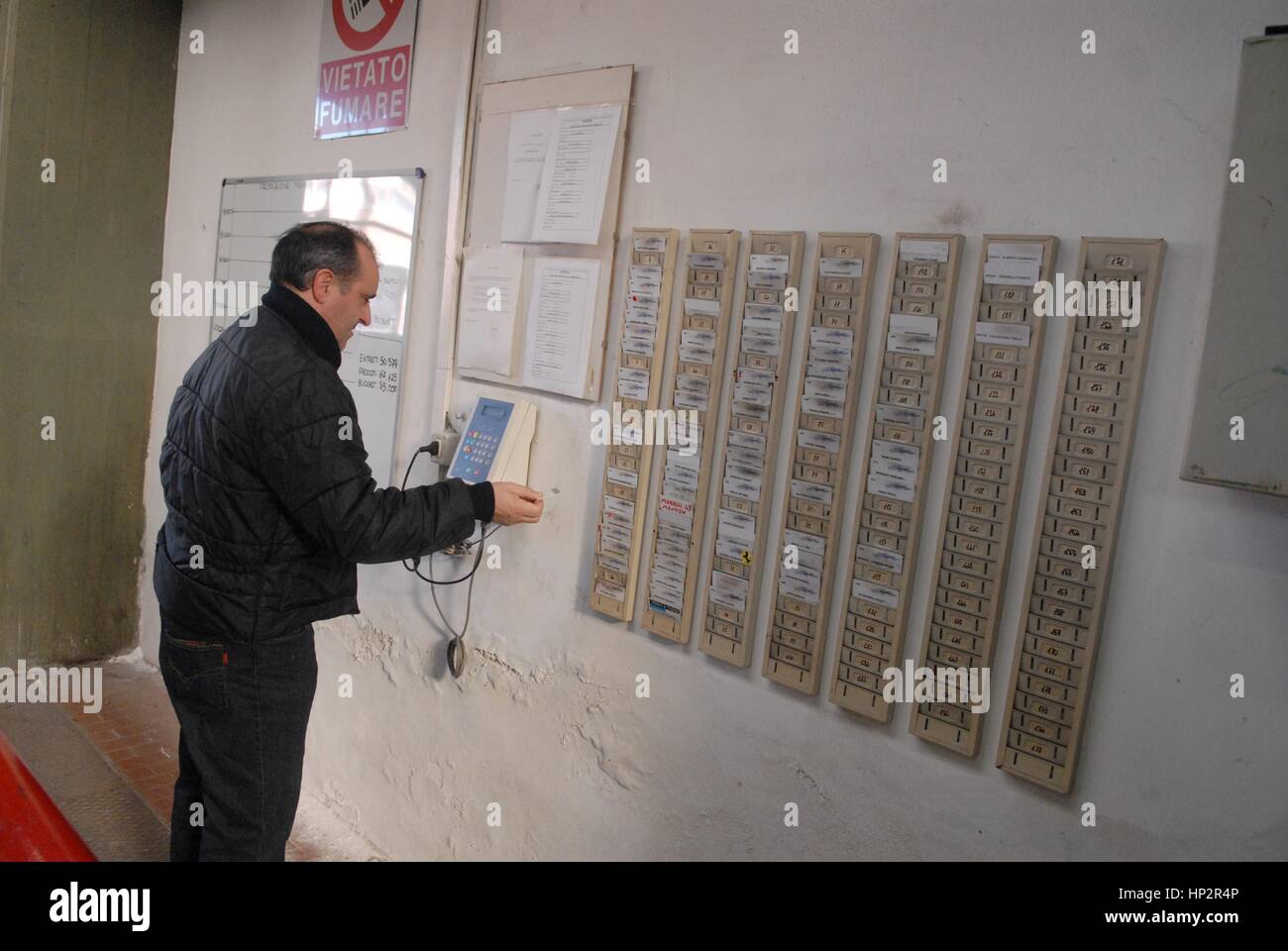 Milan (Italy), entry of a factory industrial dyeing of fabrics Stock ...