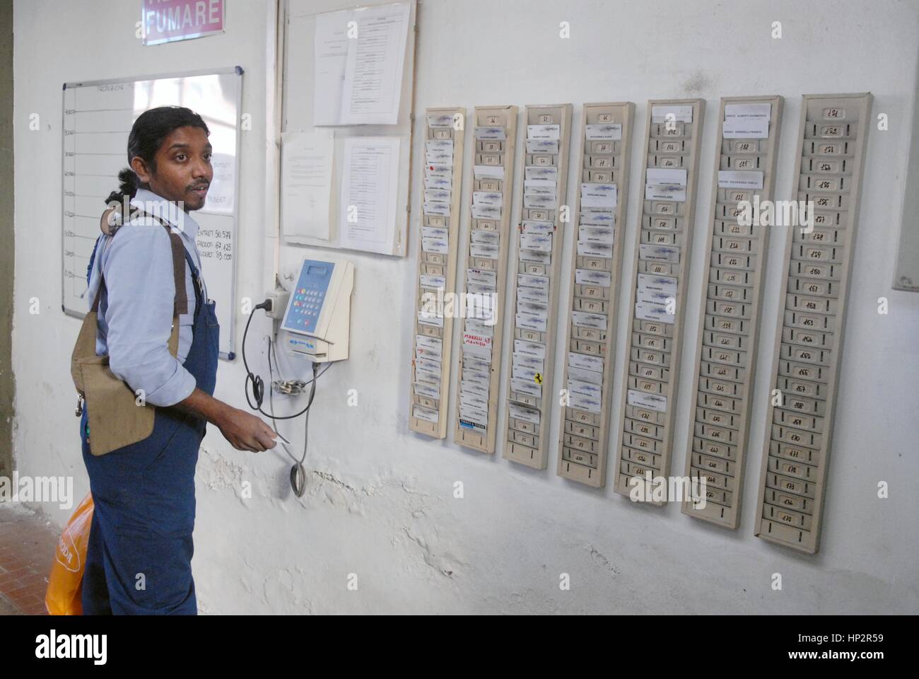 Milan (Italy), entry of a factory industrial dyeing of fabrics Stock ...