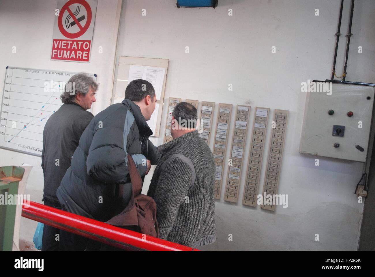 Milan (Italy), entry of a factory industrial dyeing of fabrics Stock ...