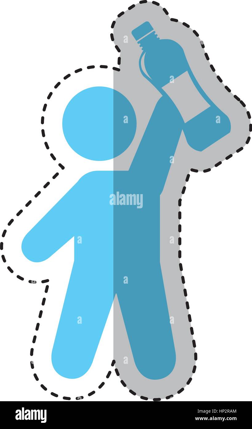 human figure with water bottle vector illustration design Stock Vector ...