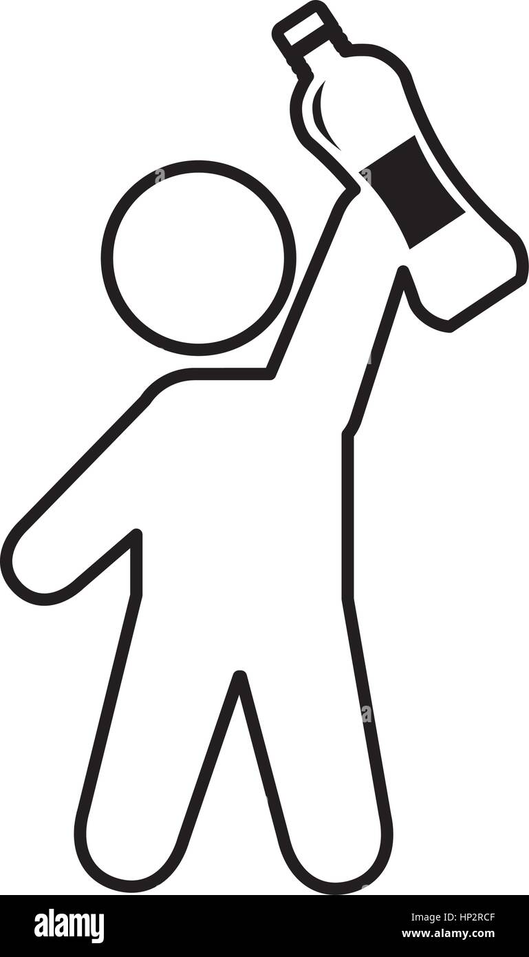 human figure with water bottle vector illustration design Stock Vector ...