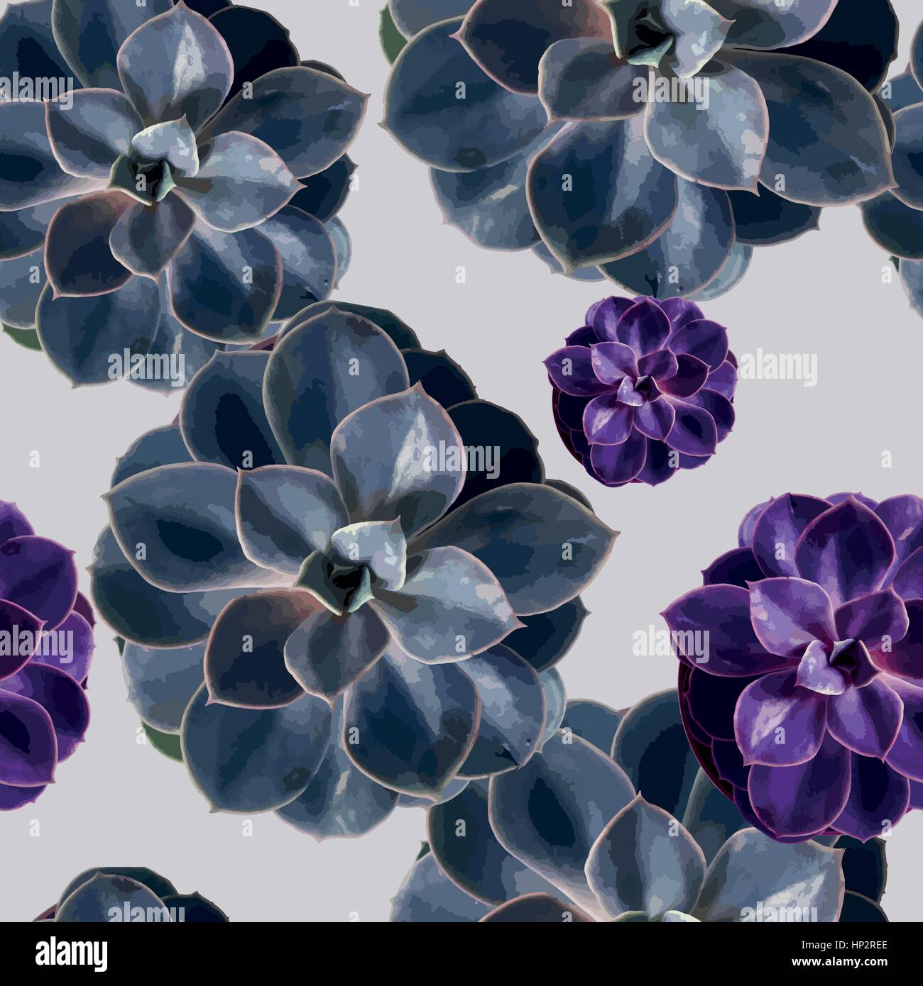 seamless pattern with succulents different color. vector illustration ...