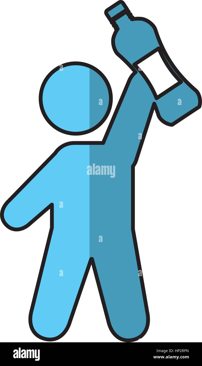 human figure with water bottle vector illustration design Stock Vector ...