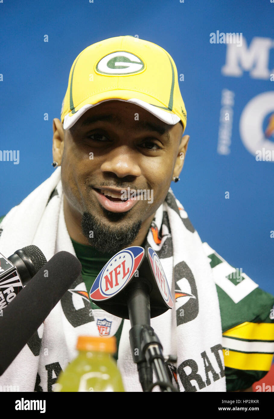 Green Bay Packers' Charles Woodson at Super Bowl Media Day in Cowboys ...