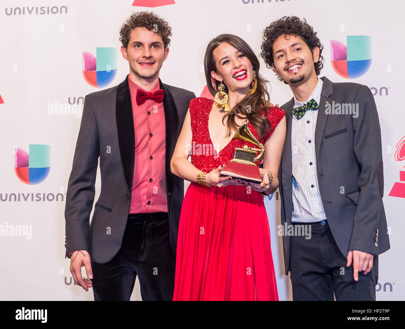 Music group Monsieur Perine, winner of Best New Artist, pose in the ...