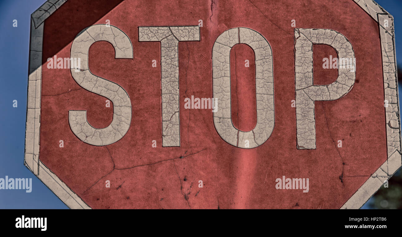 the stop signal write in south africa and sky Stock Photo - Alamy