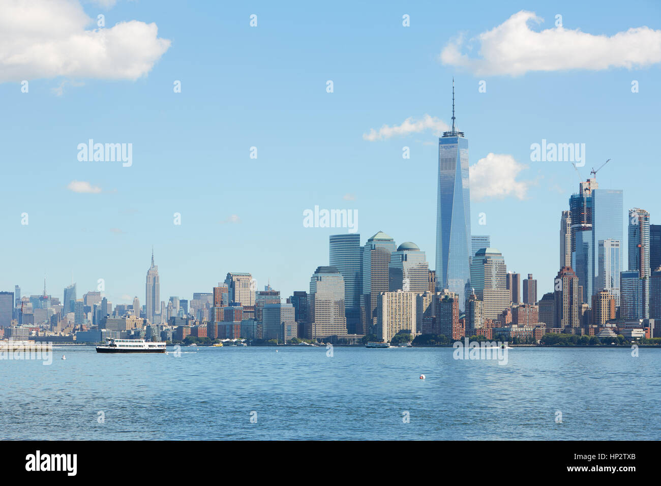 New York city skyline view with skyscrapers, blue sky Stock Photo - Alamy