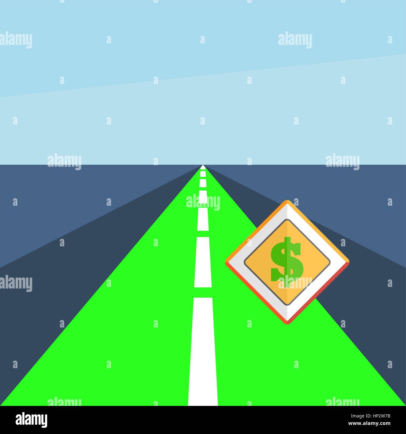 Road with a dollar sign. Vector element of graphic design Stock Vector ...