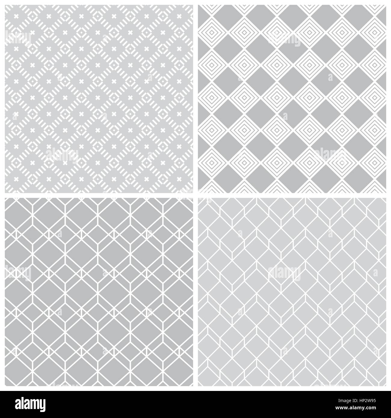 Seamless pattern. Collection of four simple classic rhombic textures ...