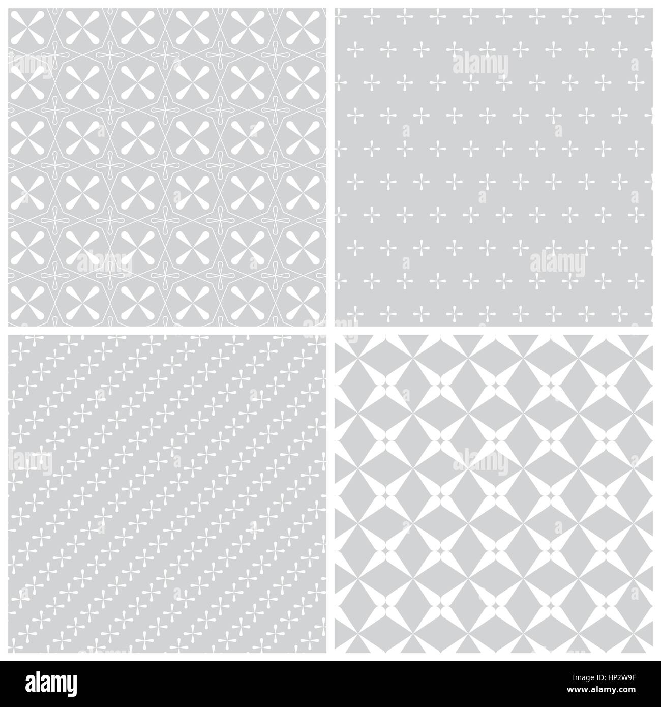 Seamless pattern. Collection of four simple classic textures. Repeating ...
