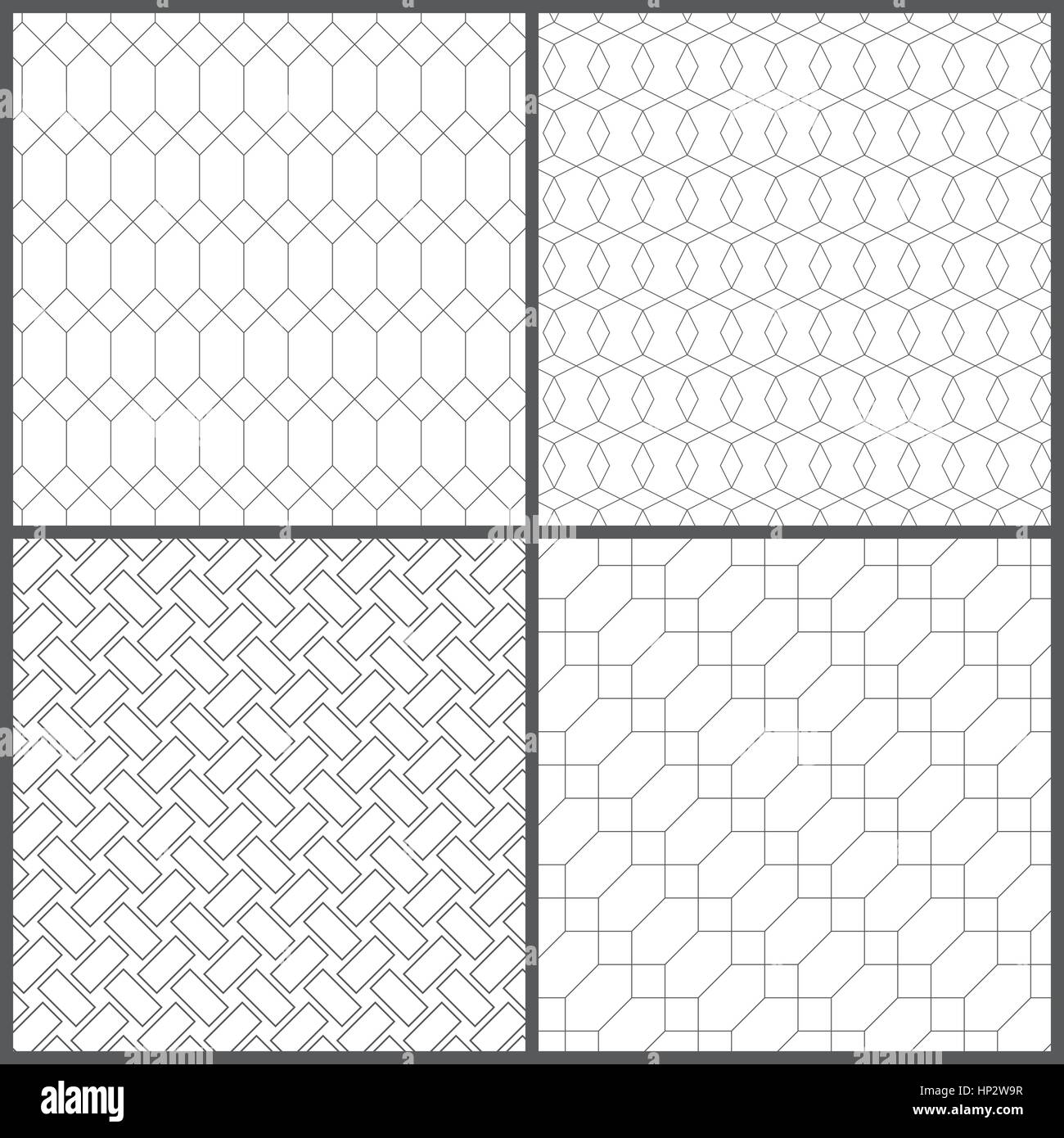Seamless pattern. Collection of four simple geometrical textures ...