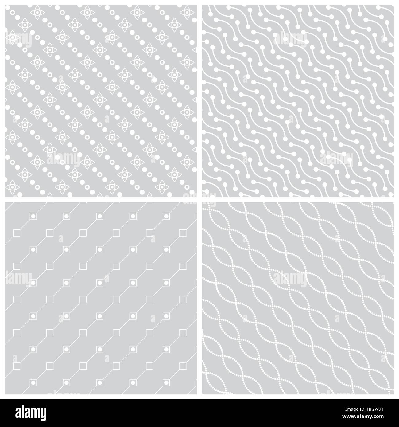 Seamless pattern. Collection of four simple diagonal textures ...