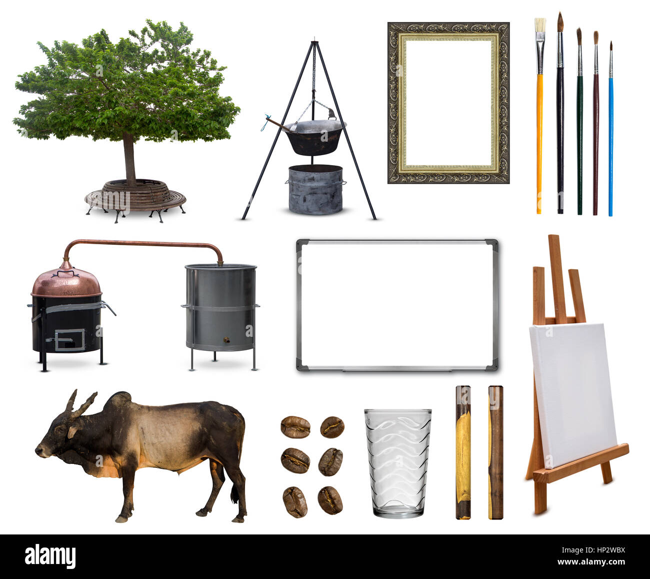 Group of various object isolated on the white Stock Photo - Alamy