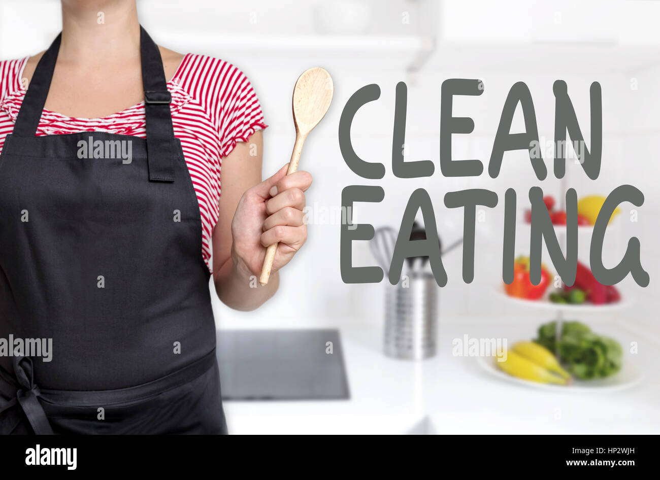 Clean eating concept is shown by kitchen chef Stock Photo - Alamy