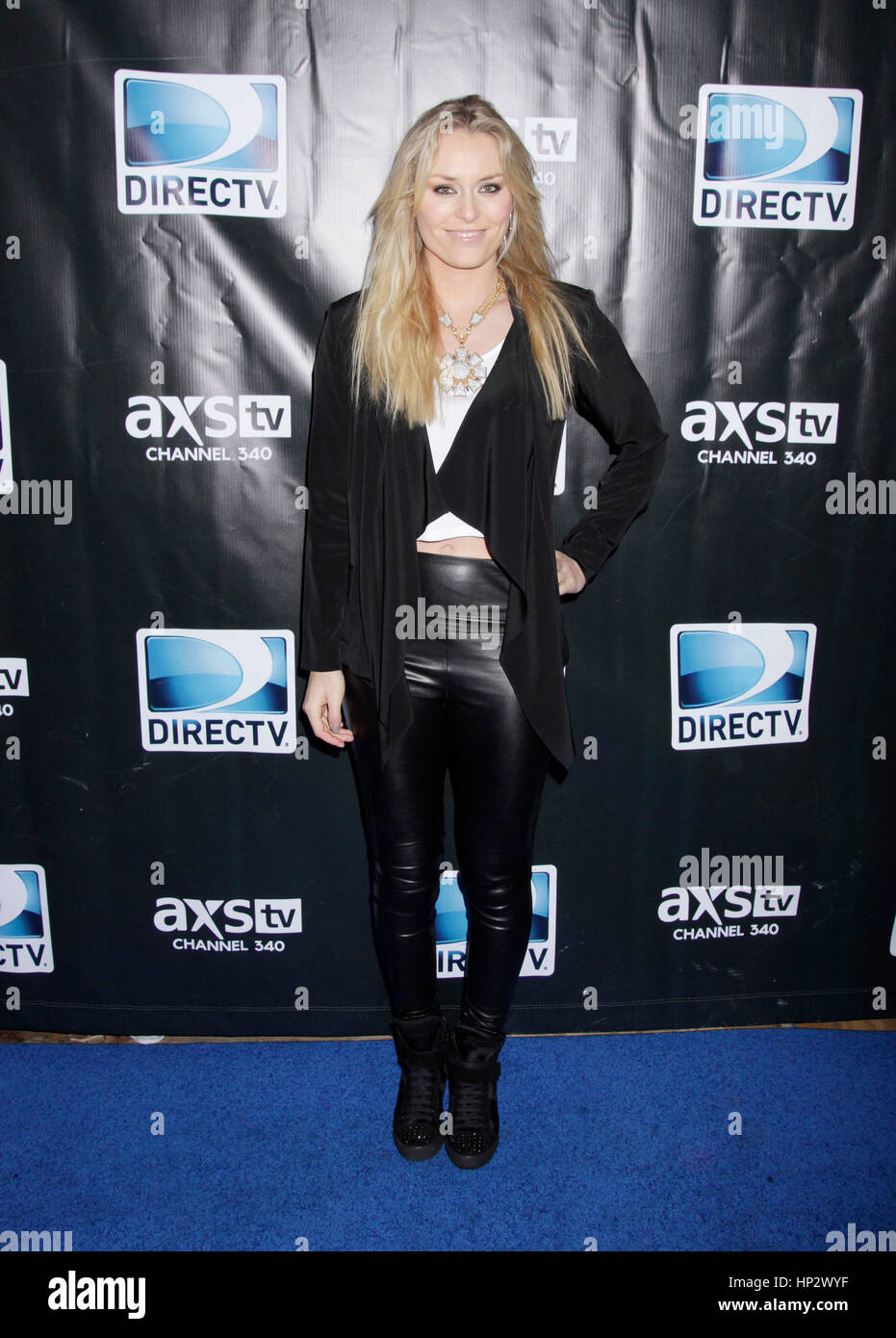 Lindsey Vonn arrives at Directv's Super Saturday Night Super Bowl party ...