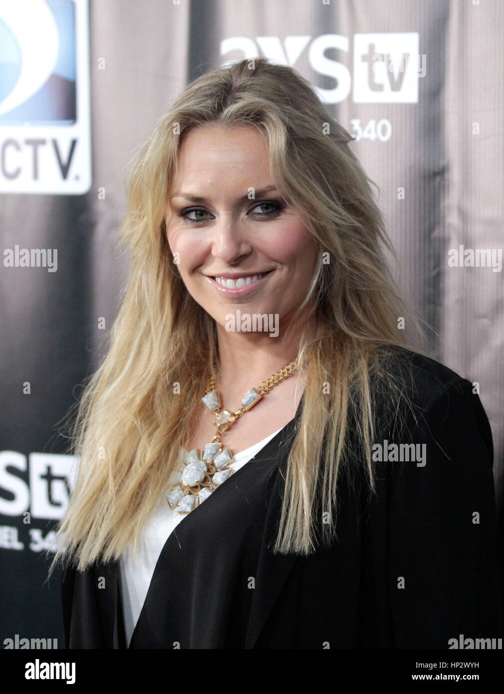 Lindsey Vonn arrives at Directv's Super Saturday Night Super Bowl party ...