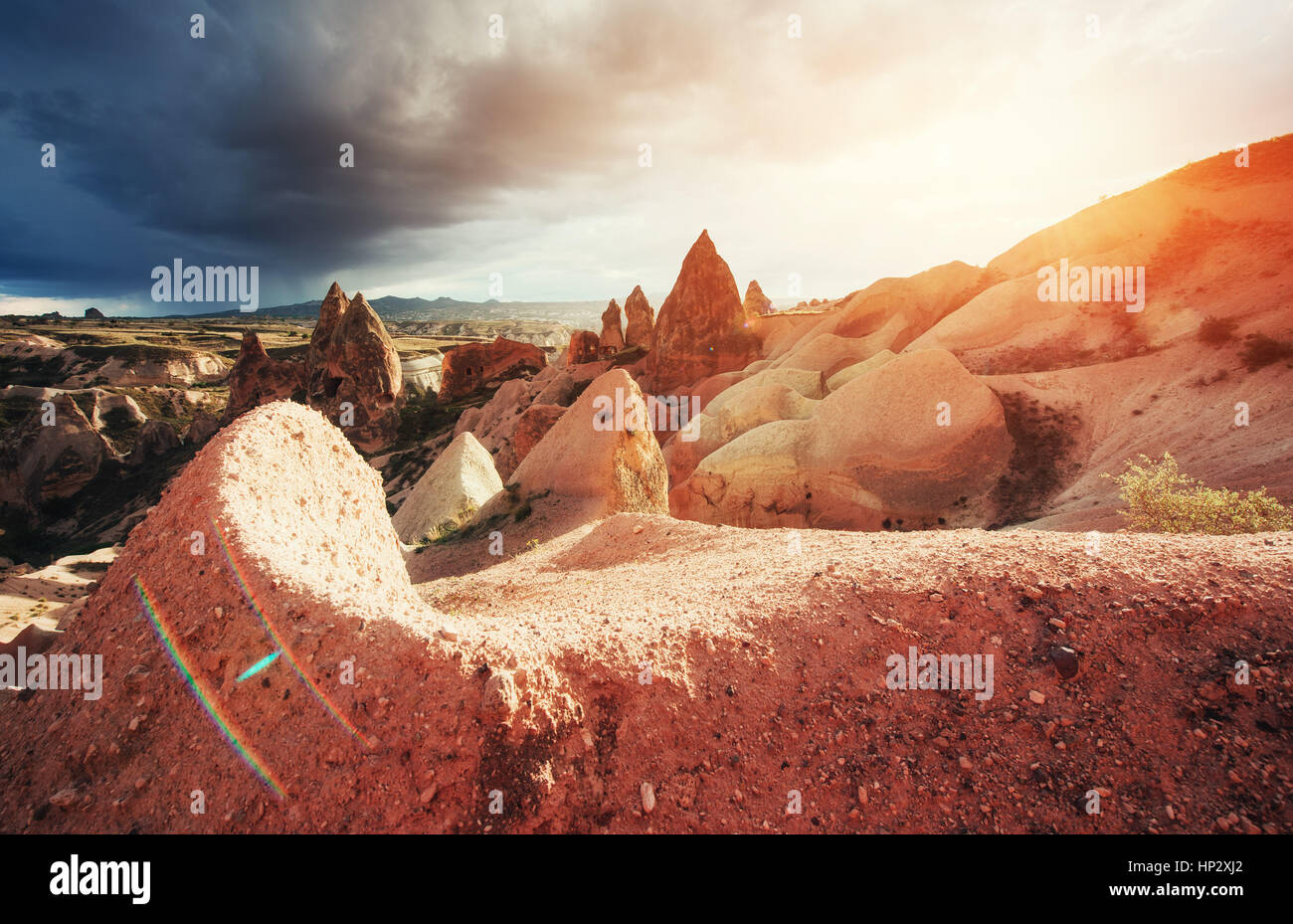 Amazing sunset over Cappadocia. Turkey. Europe Stock Photo - Alamy