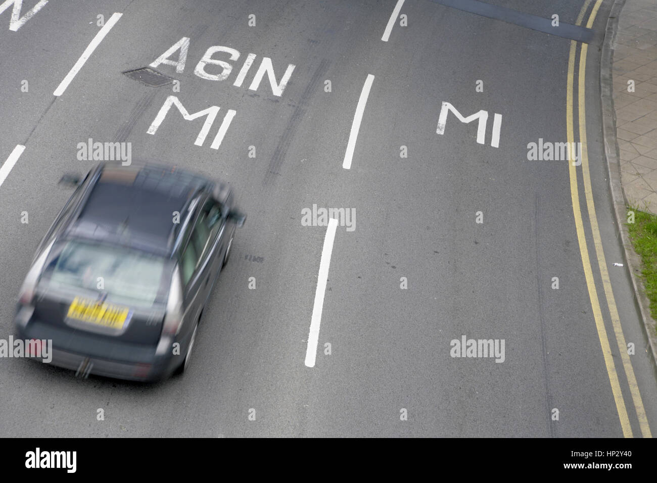Traffic on the approach to the M1 motorway and A61 main road, Sheffield ...