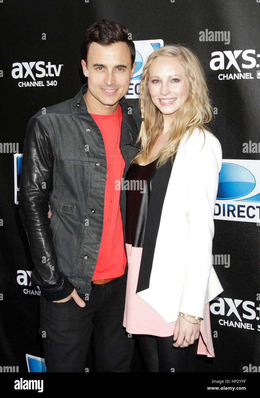 Joe King and Candice Accola arrive for the Directv Super Saturday Night ...