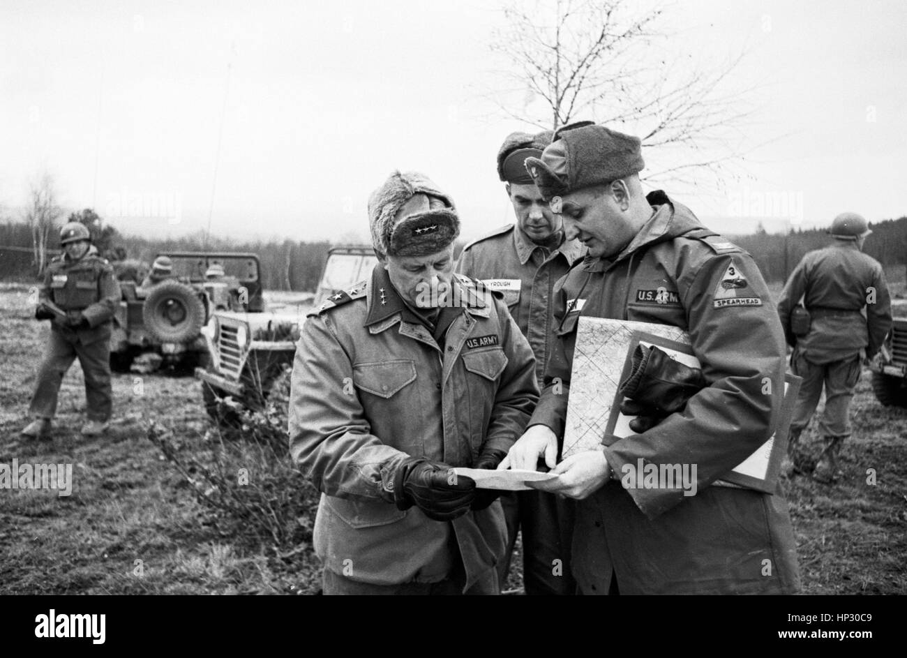 General Garrison H. Davidson on maneuvers with the 7th Army in West ...
