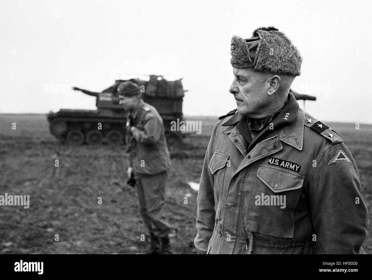 General Garrison H. Davidson on maneuvers with the 7th Army in West ...