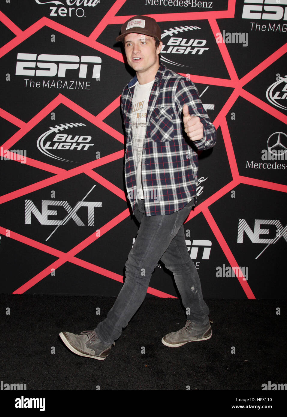 Josh Hutcherson arrives at the ESPN The Magazine's "Next" Super Bowl ...
