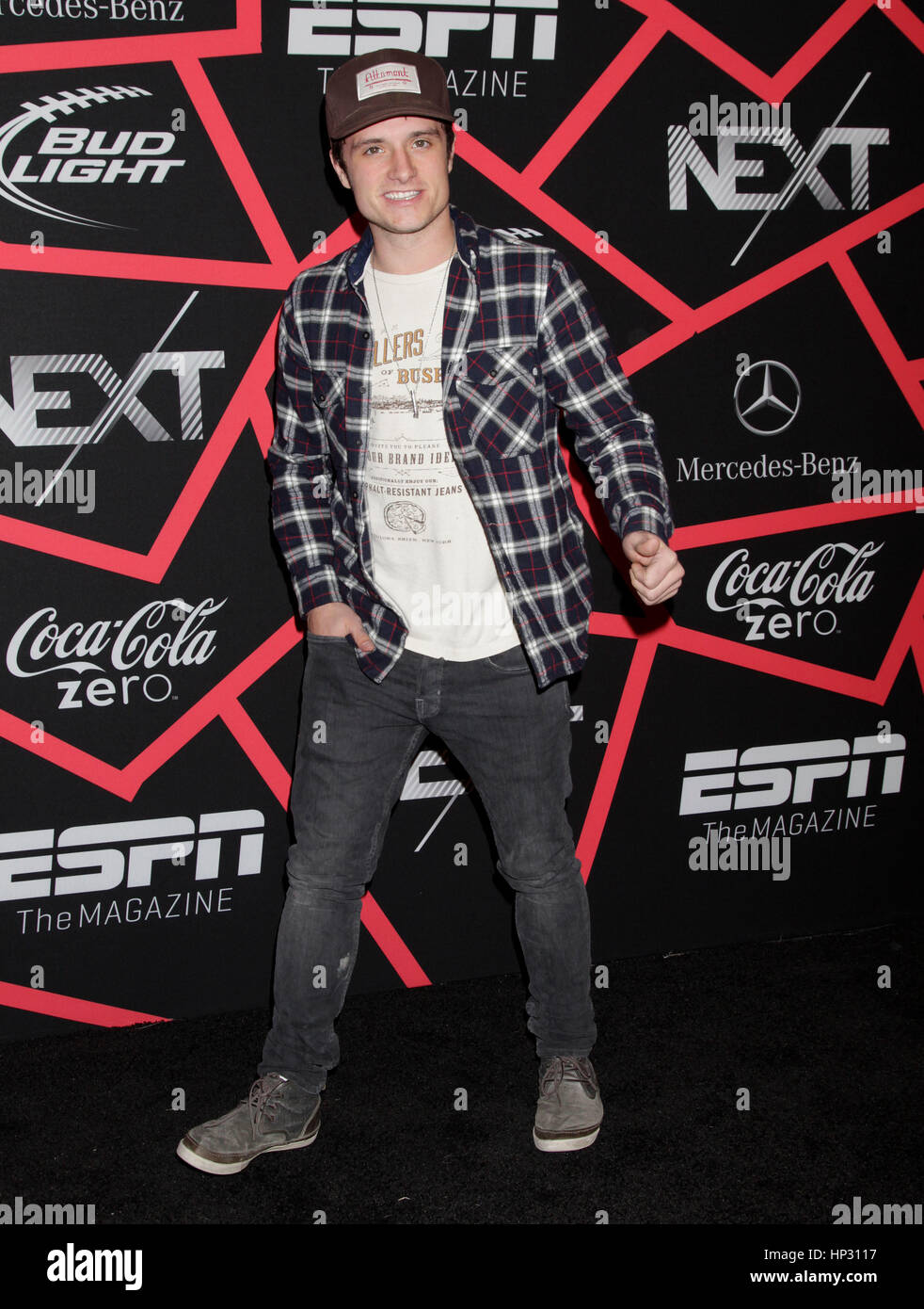 Josh Hutcherson arrives at the ESPN The Magazine's "Next" Super Bowl ...