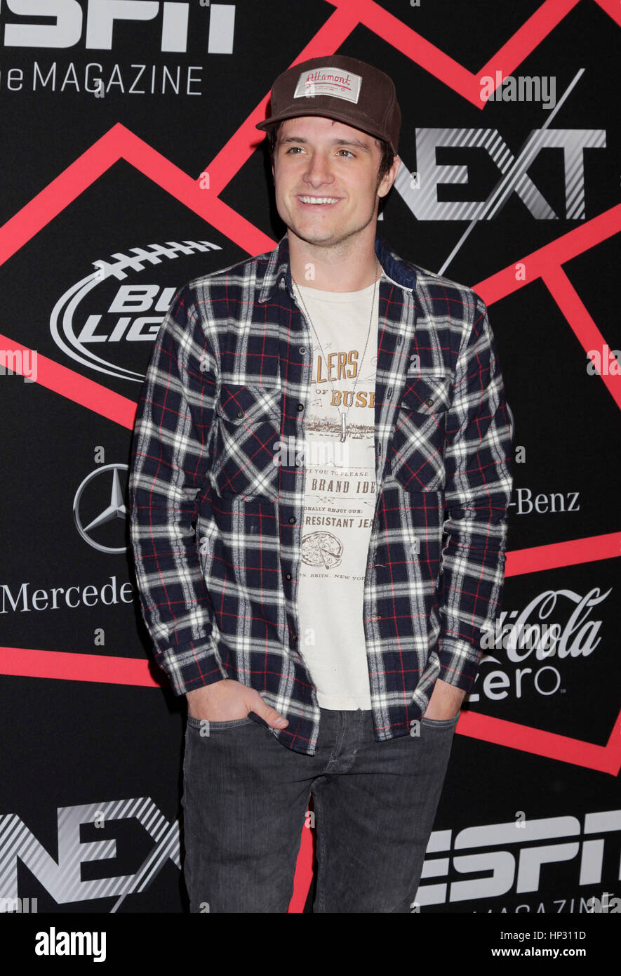 Josh Hutcherson arrives at the ESPN The Magazine's "Next" Super Bowl ...