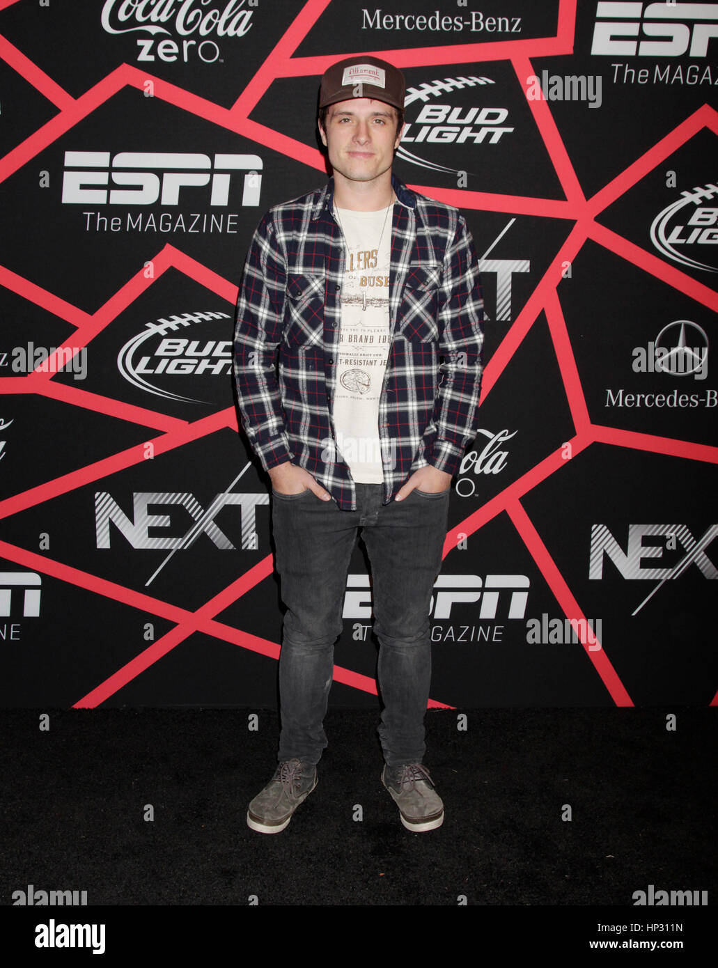 Josh Hutcherson arrives at the ESPN The Magazine's "Next" Super Bowl ...