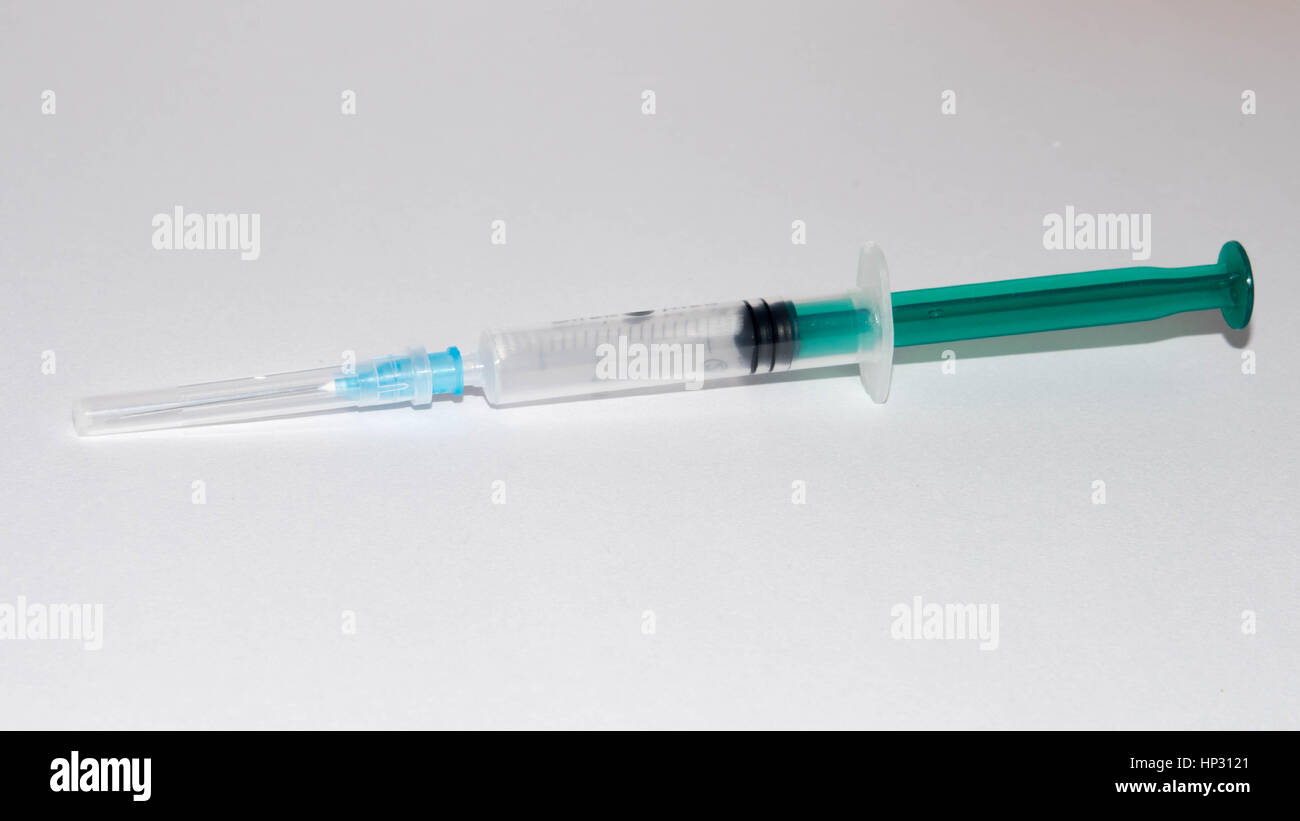 Syringe Plastic Medical Isolated on White Background Stock Photo - Alamy