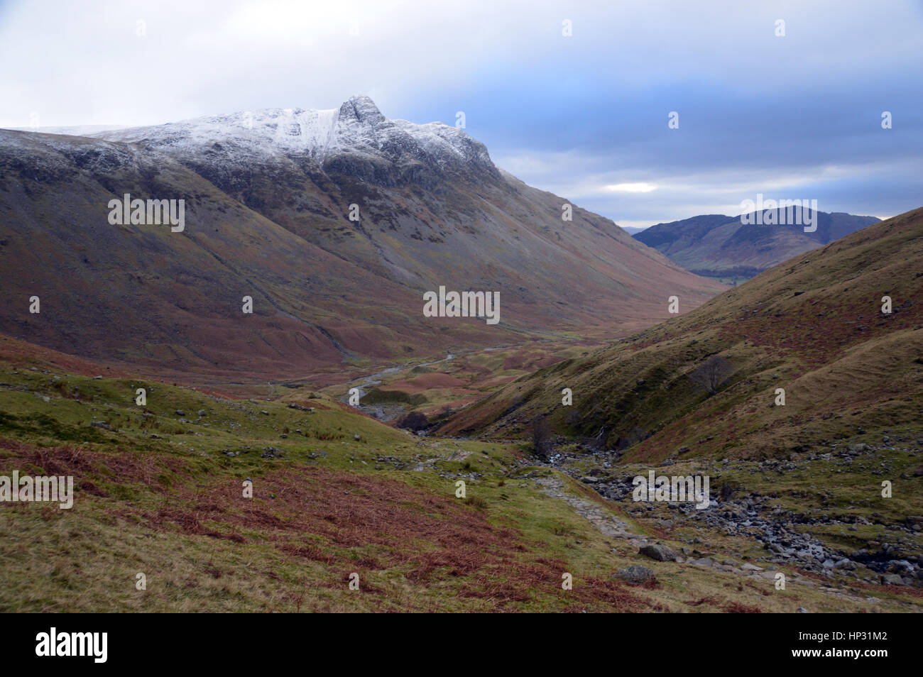 Looking Down the Mickleden Valley with the Wainwright Mountains of Pike ...