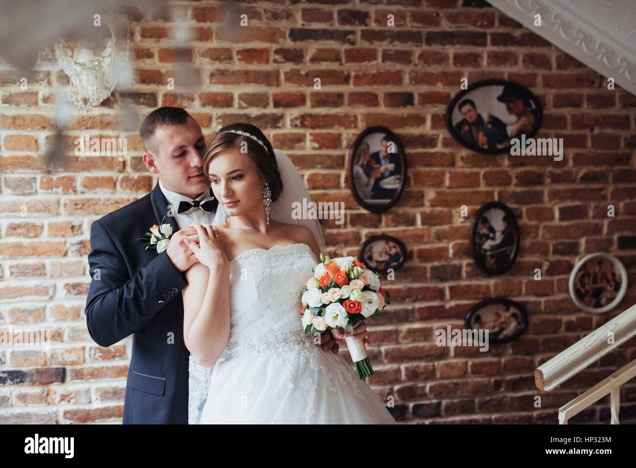Bride and groom Couple on their wedding day Stock Photo - Alamy