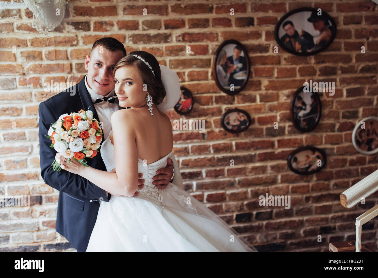 Bride and groom Couple on their wedding day Stock Photo - Alamy
