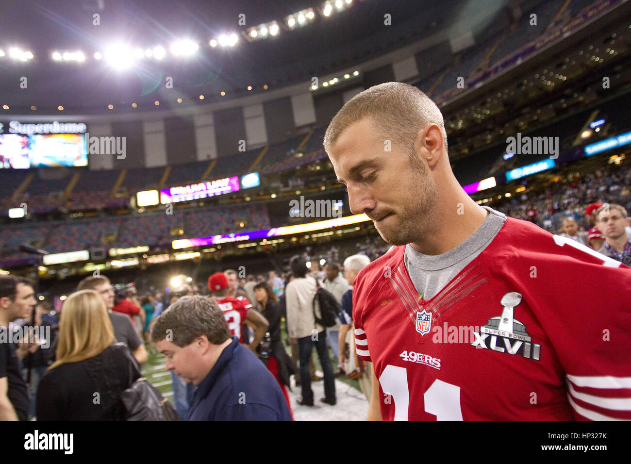 San Francisco 49ers quarter back Alex Smith talks to reporters at the ...