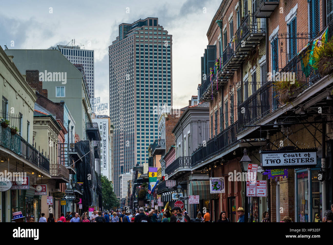 Buildings along Royal Street, in the French Quarter, New Orleans ...